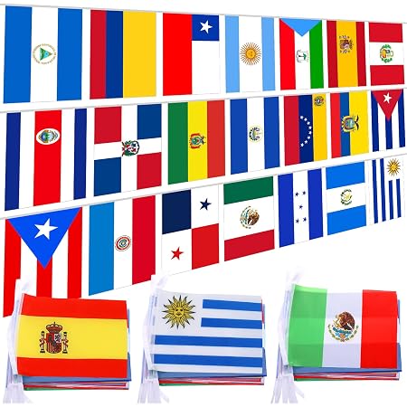 Amazon.com : Anley Latin America 21 Countries String Flags - Assorted ...