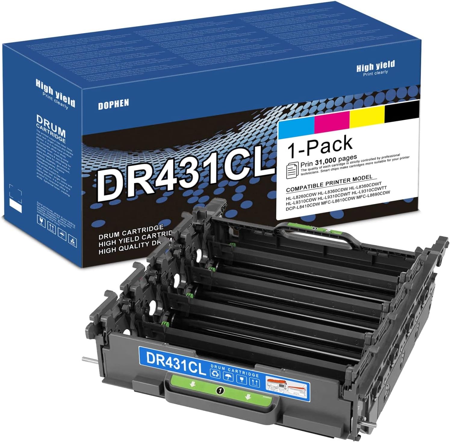 Amazon.com: DR-431CL DR431CL High Yield Drum Unit: DOPHEN 1 Pack ...