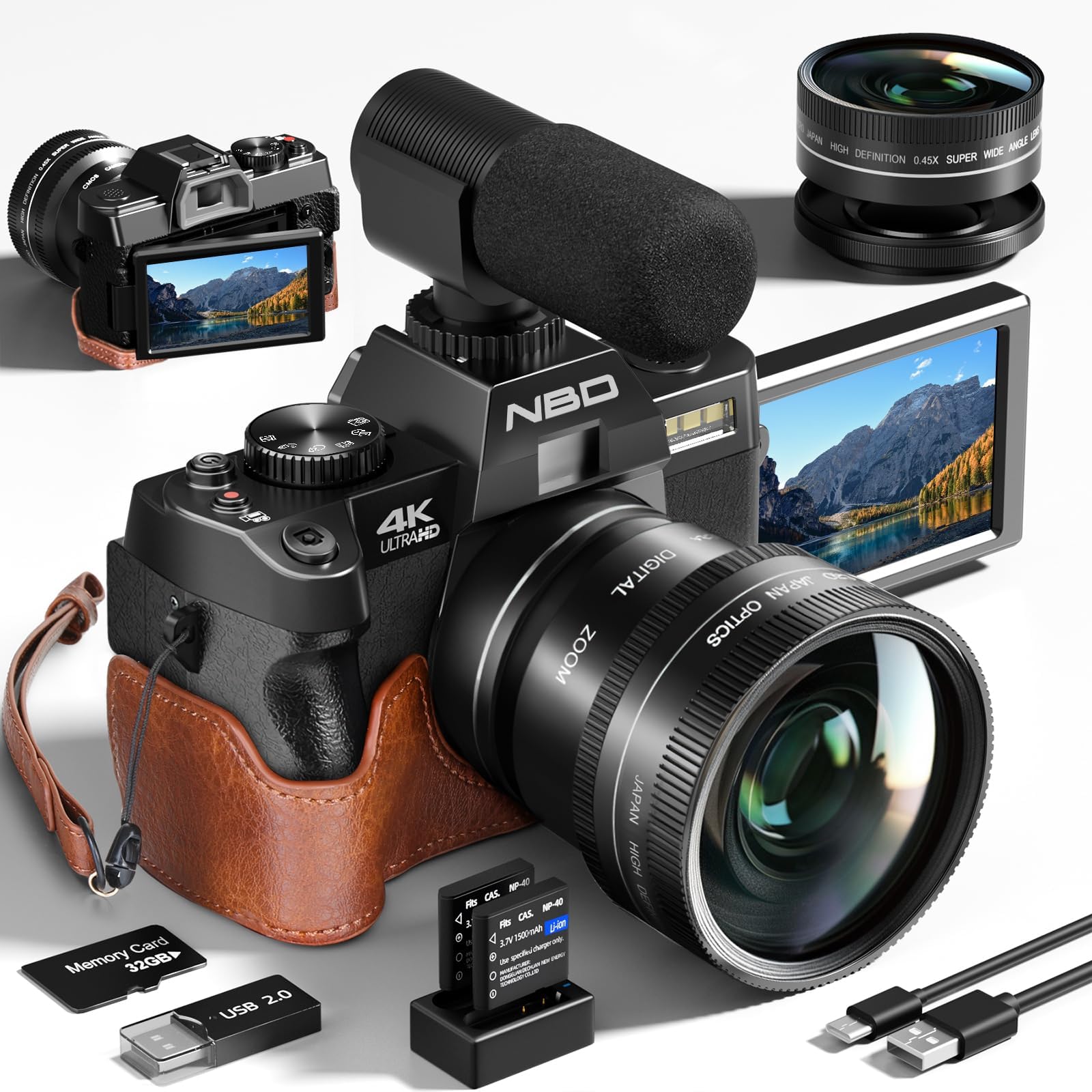 Amazon.com : NBD 4K Digital Cameras for Photography - 48MP Travel ...