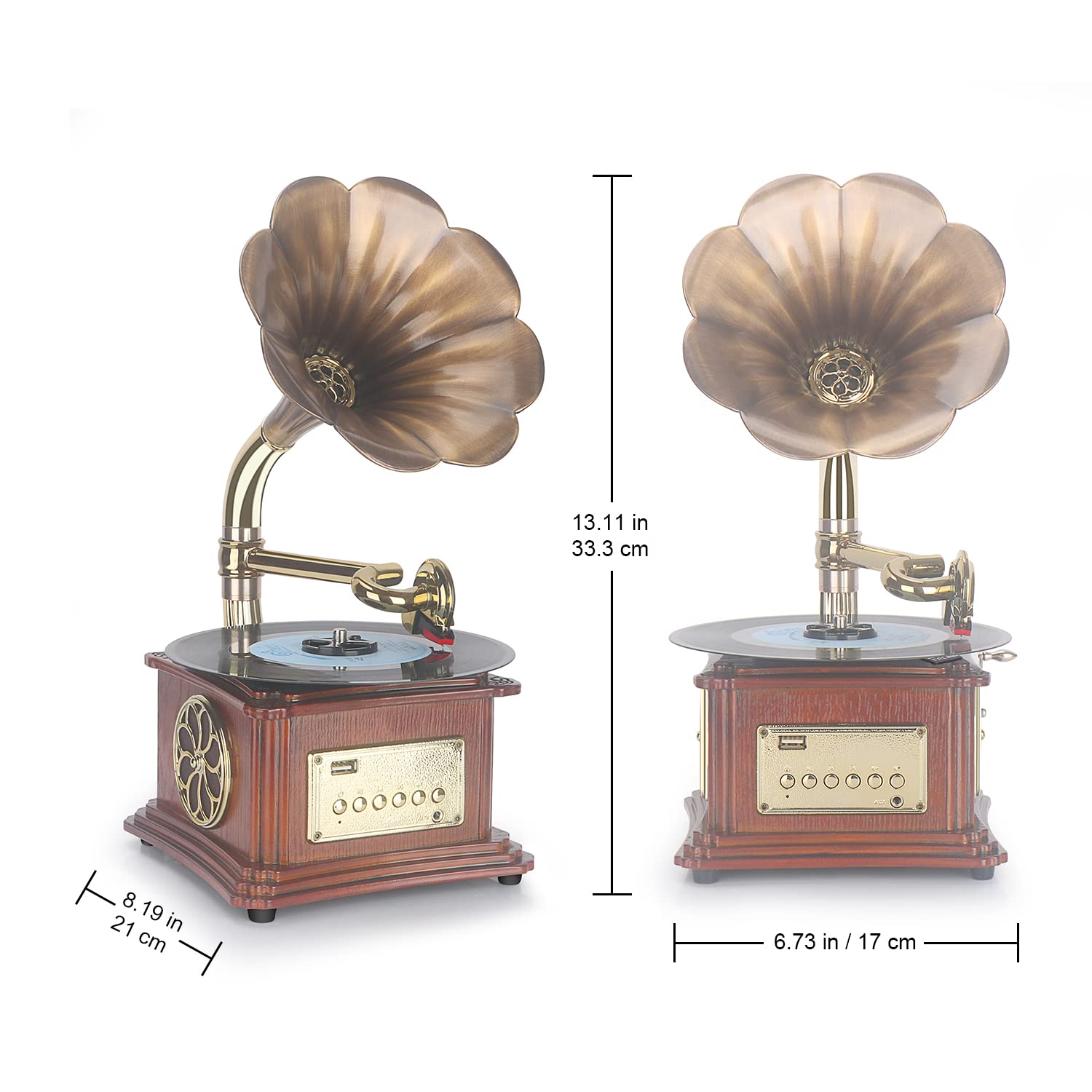 Red Bluetooth Speaker Buy Tech Gear Gramophone Shape Design Music ...