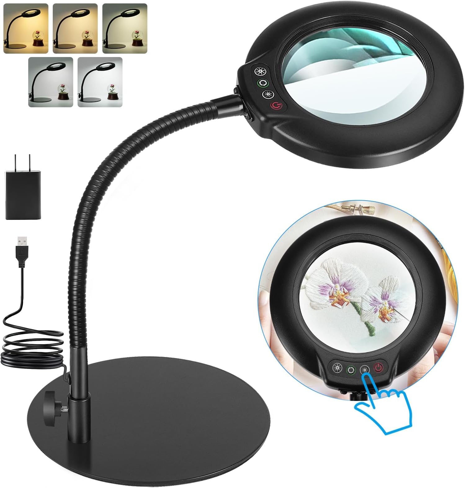 Amazon.com: Brightech LightView Pro Flex 2 in 1 Magnifying Desk Lamp, 2 ...