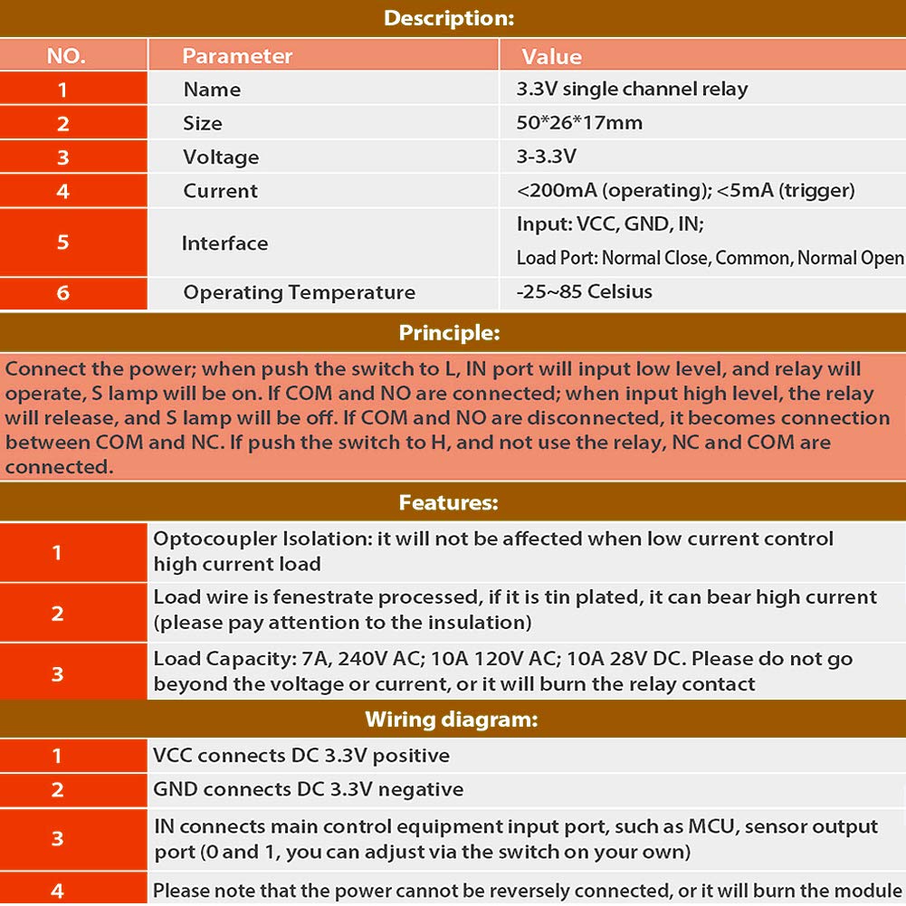 Buy IS ICStation 3V 1 Channel Relay Power Switch Module with ...