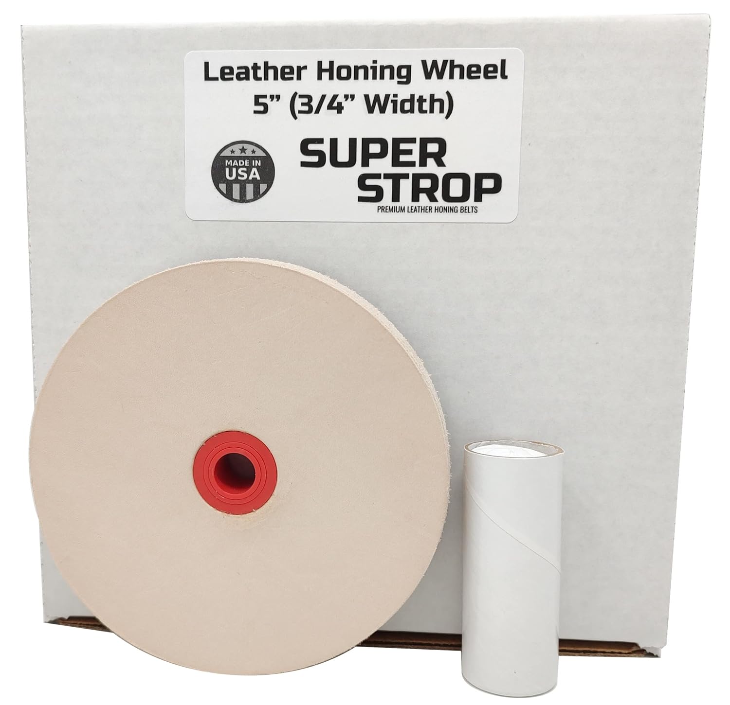 5 in Leather Honing Stropping Wheel fits 1/2", 5/8" and 3/4" Arbors ...