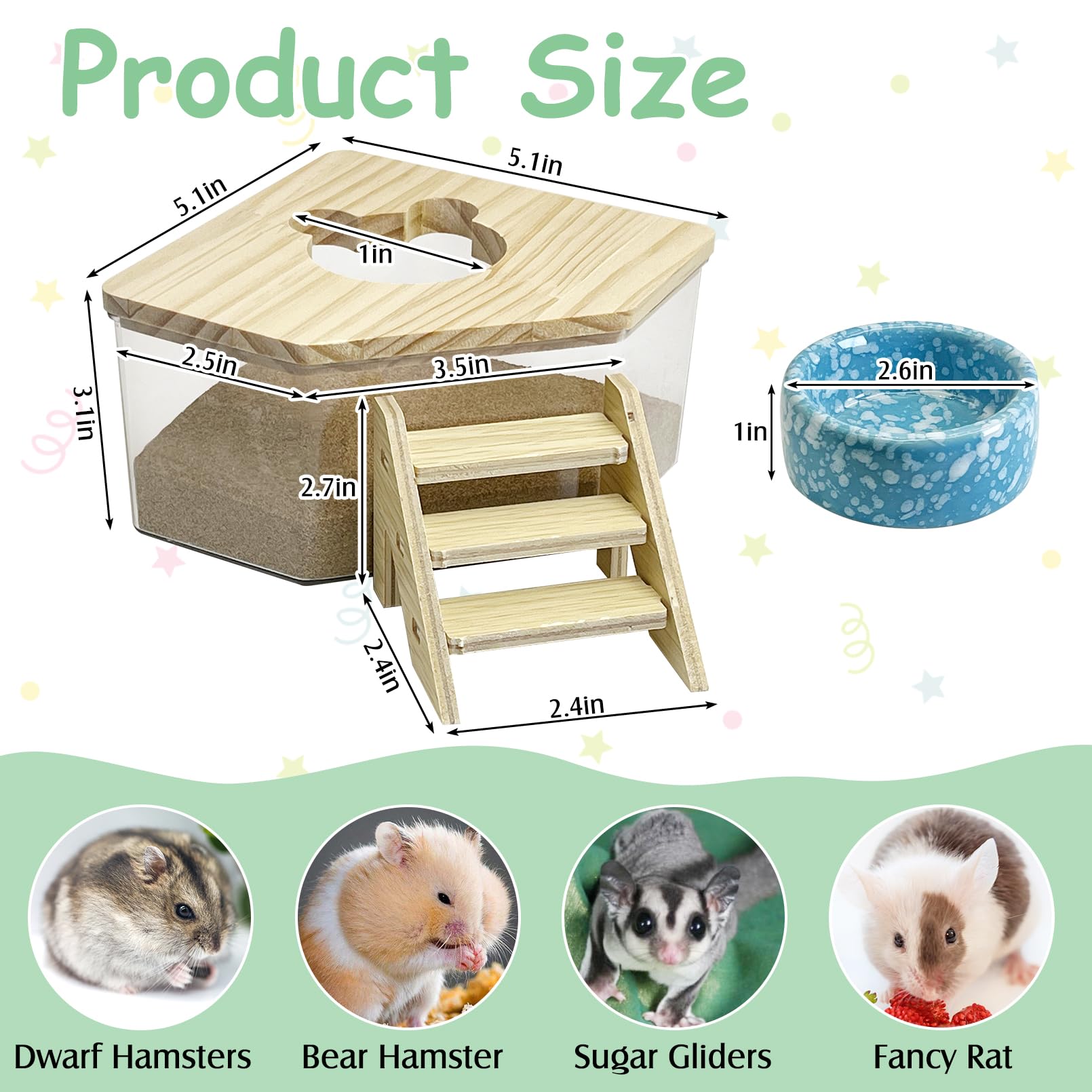 Snapklik.com : Kathson Hamster Sand Bath Box Transparent Acrylic Small ...