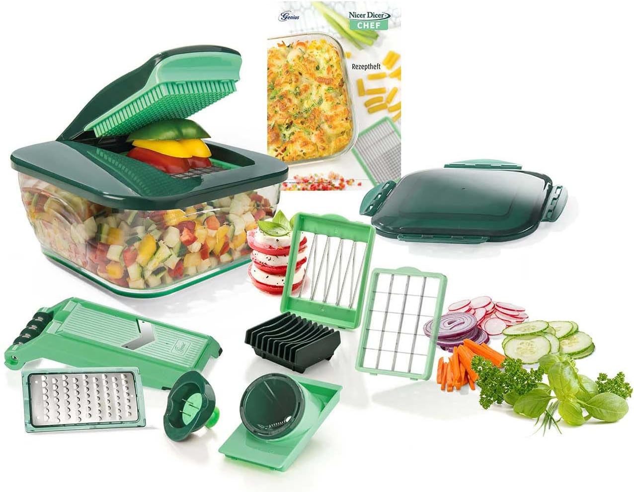 Genius Gemüseschneider Nicer Dicer Mando 12tlg., Gemüsehobel, Gemüse ...