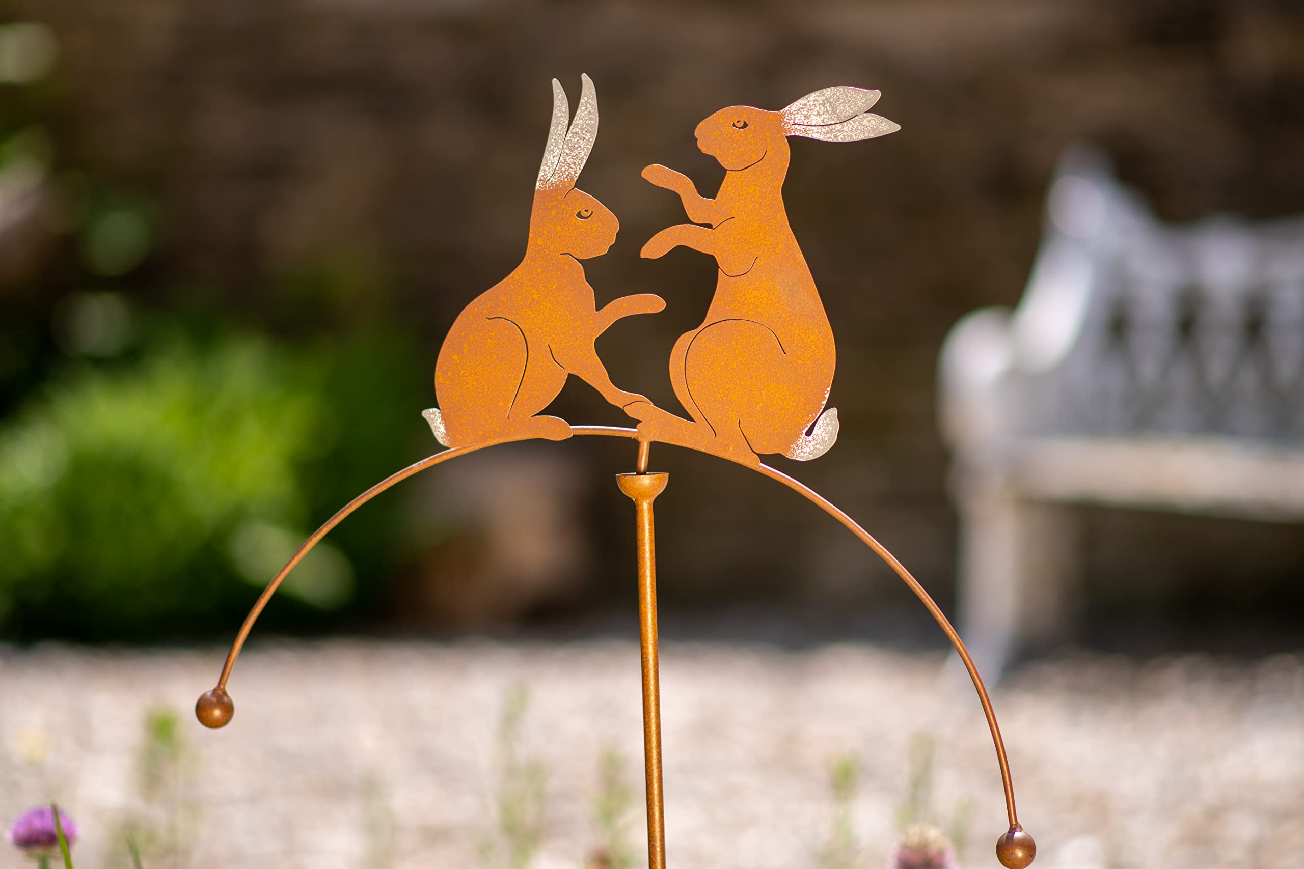 Decorative Garden Stakes Rustc Peacock Balancng Knetc Rocker Garden ...