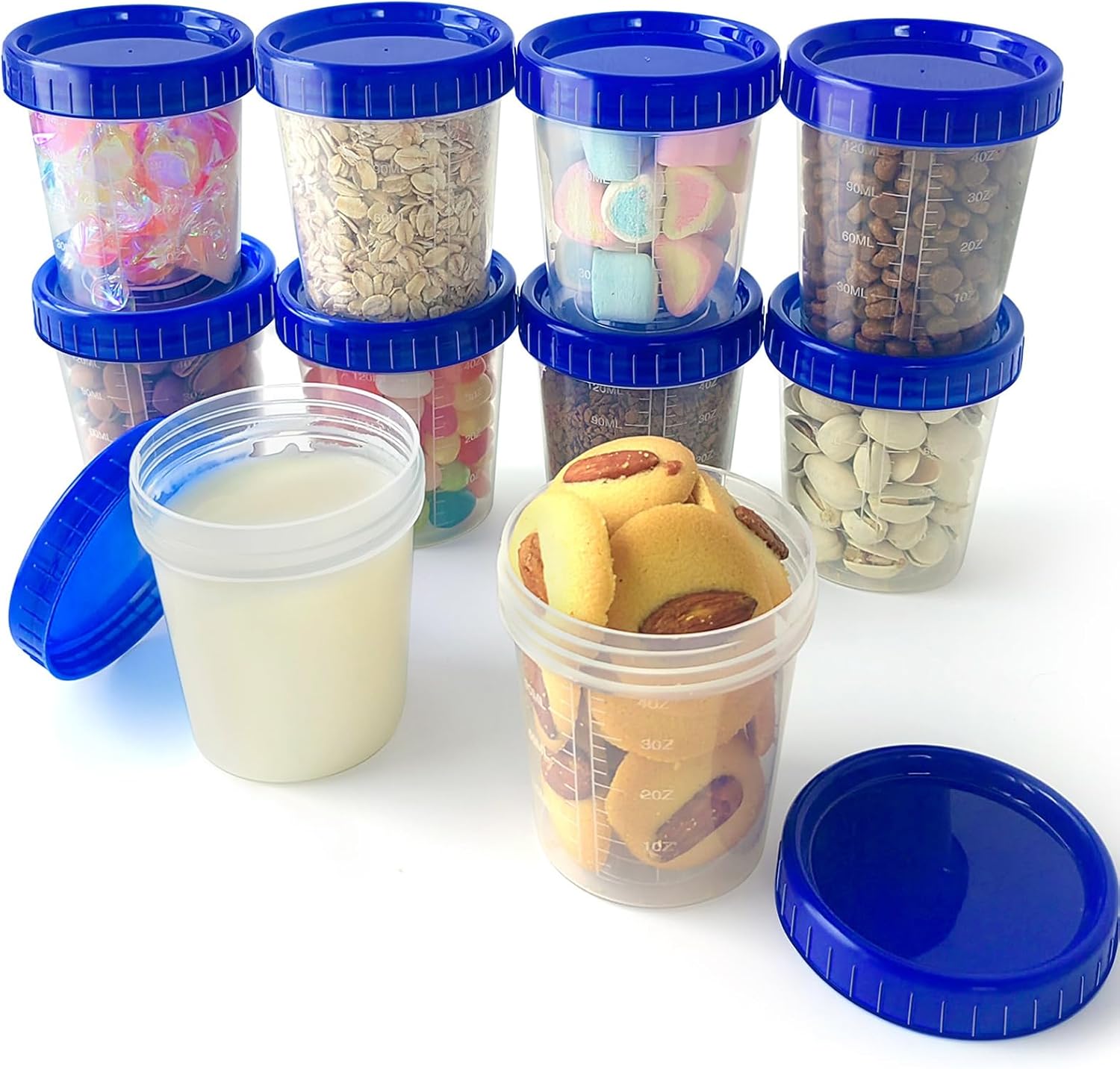 10pcs Salad Dressing Containers with Lids,120ml/4oz Sauce Containers ...