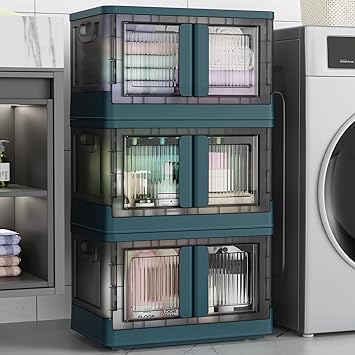 Amazon.com - BROVIEW V6 Plastic Storage Bins with Lids and Doors, 8.4 ...