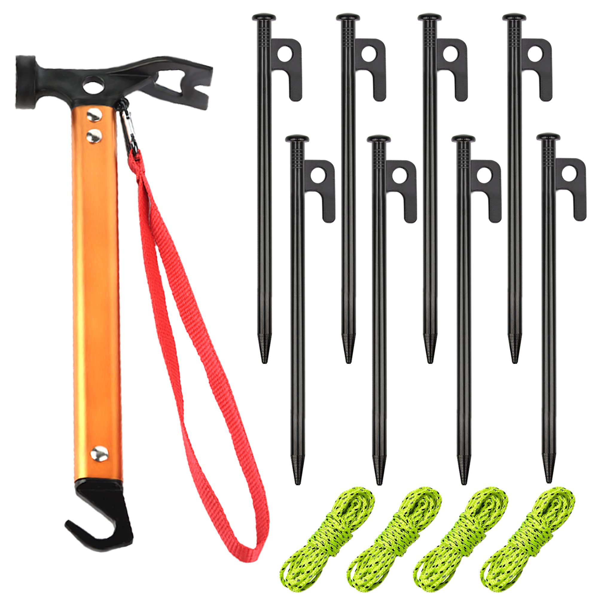 Amazon.com : RIY Tent Stakes, 8Pcs Heavy Duty 8 Inch Steel Tent Stakes ...