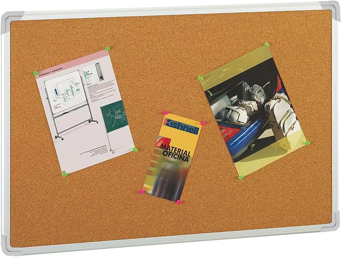Kishnell | Pizarron De Corcho Para Oficina 90x60 Con Marco De Aluminio ...