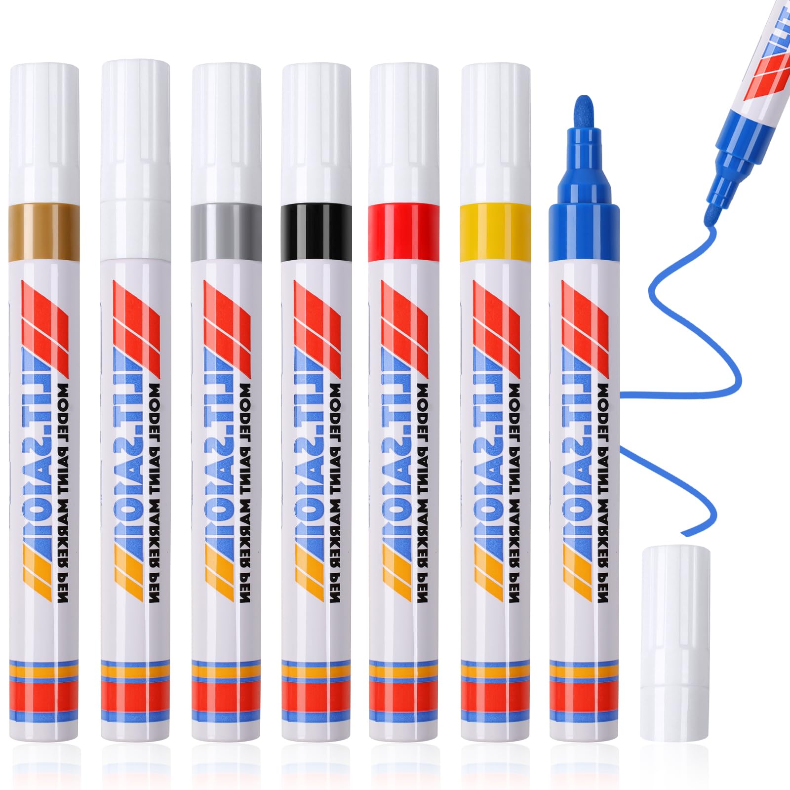 Amazon.com: 7 Pack Color Paint Pen, Oil Based Paint Marker, Medium Tip ...