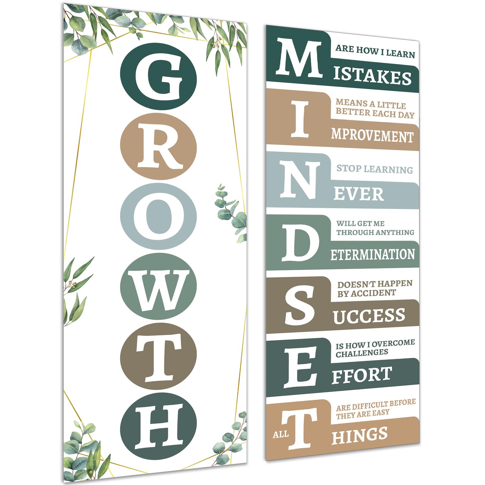 Buy QOUBAI Growth Mindset Posters for Classroom Motivational Posters ...