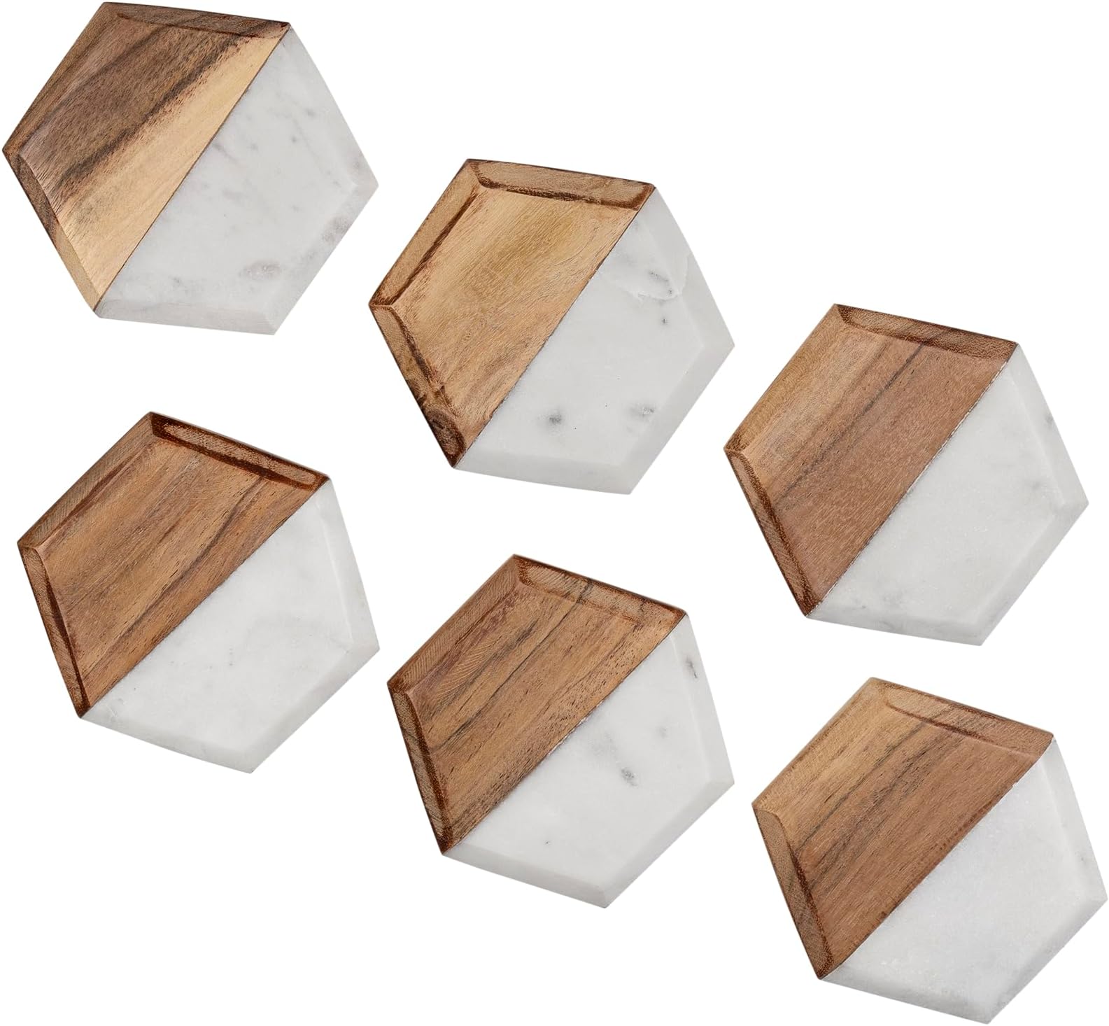 Amazon.com: GoCraft Marble Gold Edge Coasters | Handcrafted White ...
