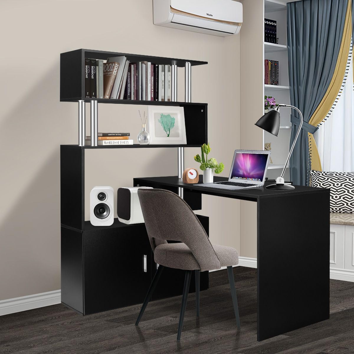 Luxsuite L Shaped Computer Desk Rotating Corner Desk Study Home Office ...