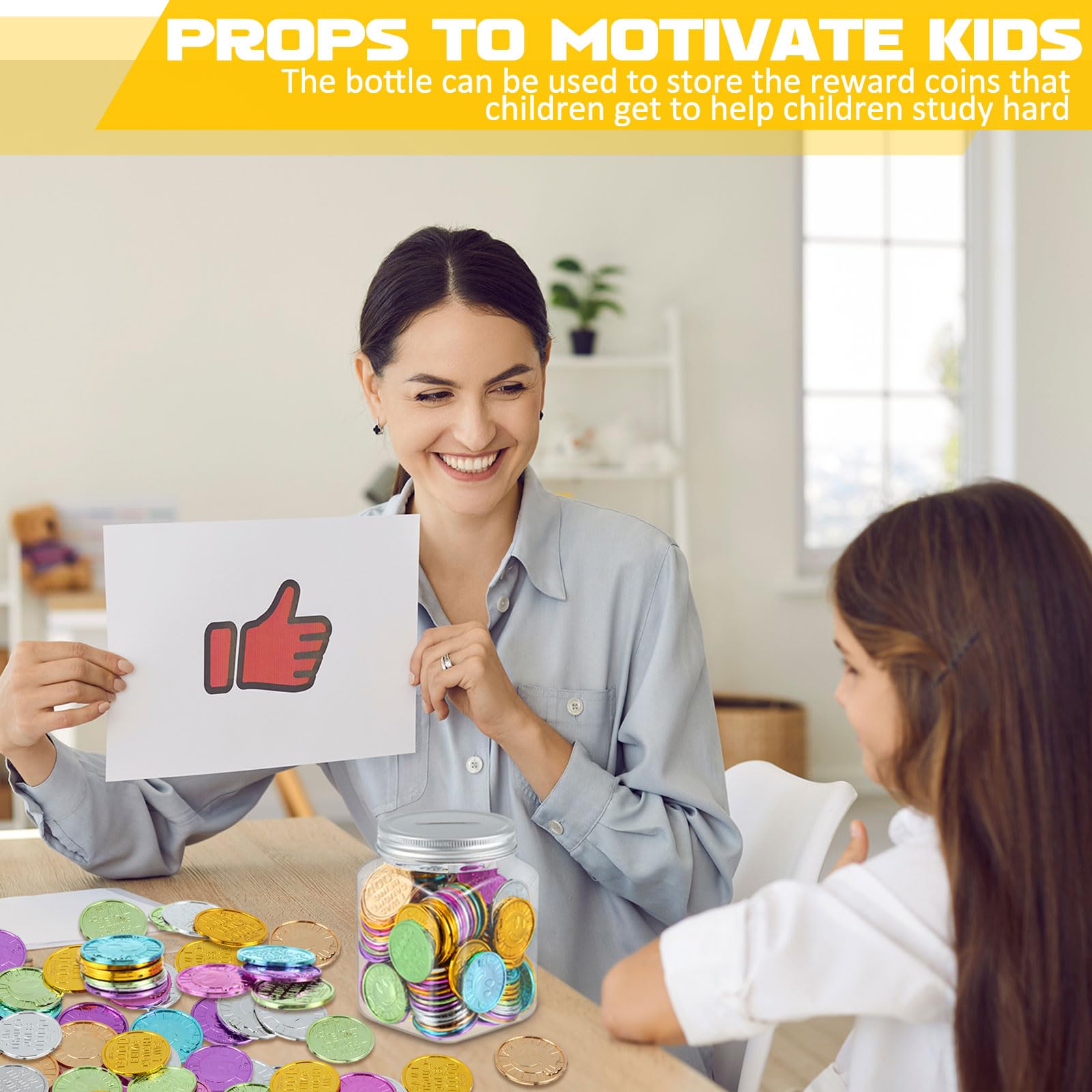 Snapklik.com : Roowest 306 Pieces Reward Jars For Kids Coin Jar Tokens ...