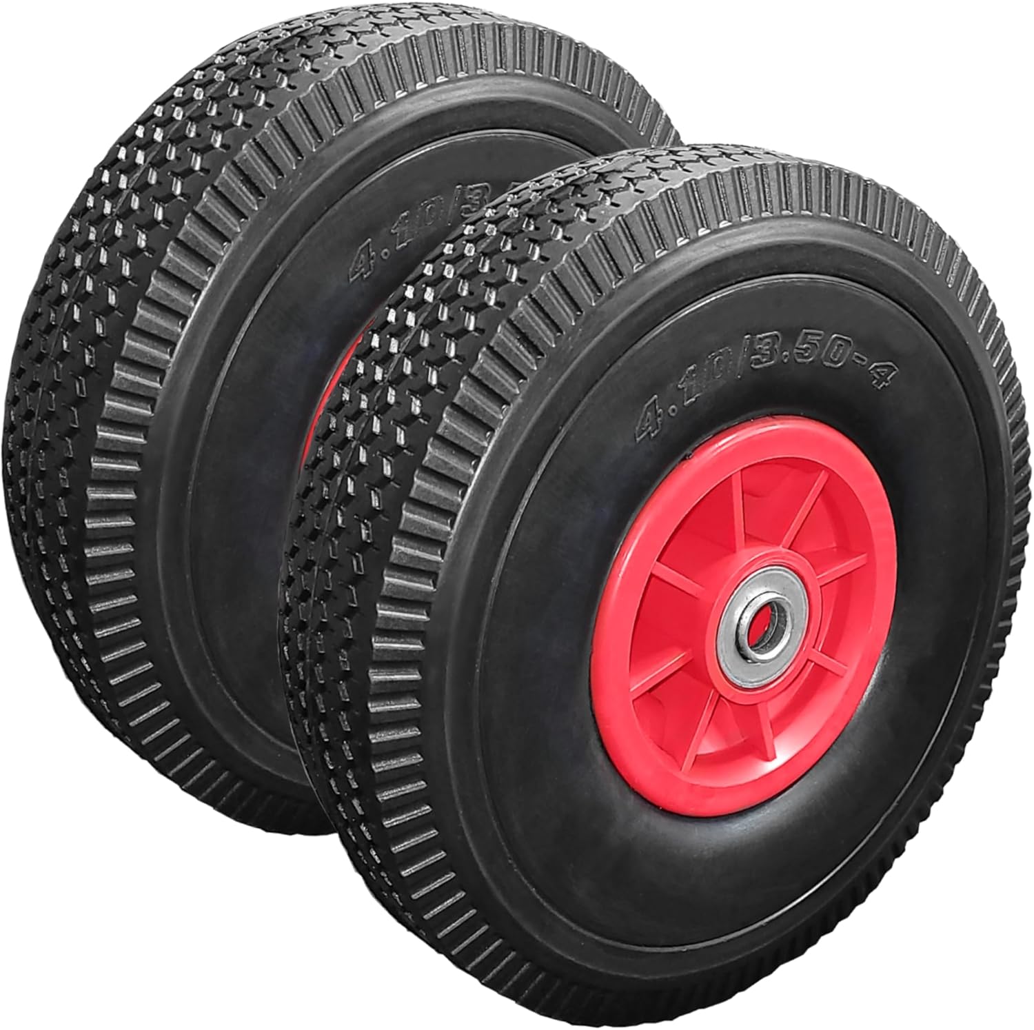 2x 10 Inch Heavy Duty Sack Truck Wheel, Solid Rubber Puncture Proof Hand Trolley Cart Wheels ...