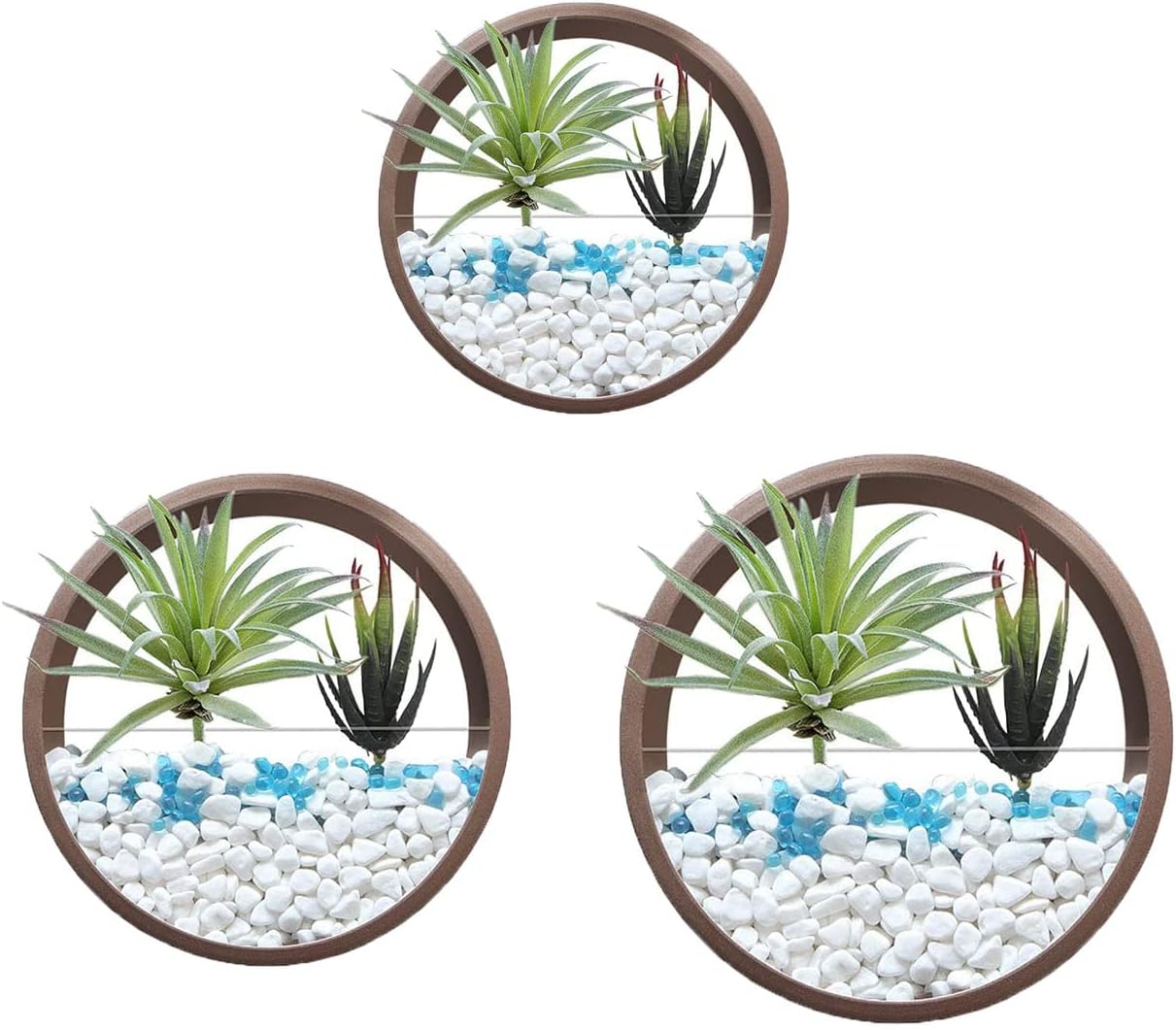 Amazon.com: Mix-Sized Pack of 3 Wall Planters, Modern Round Flower Pots ...
