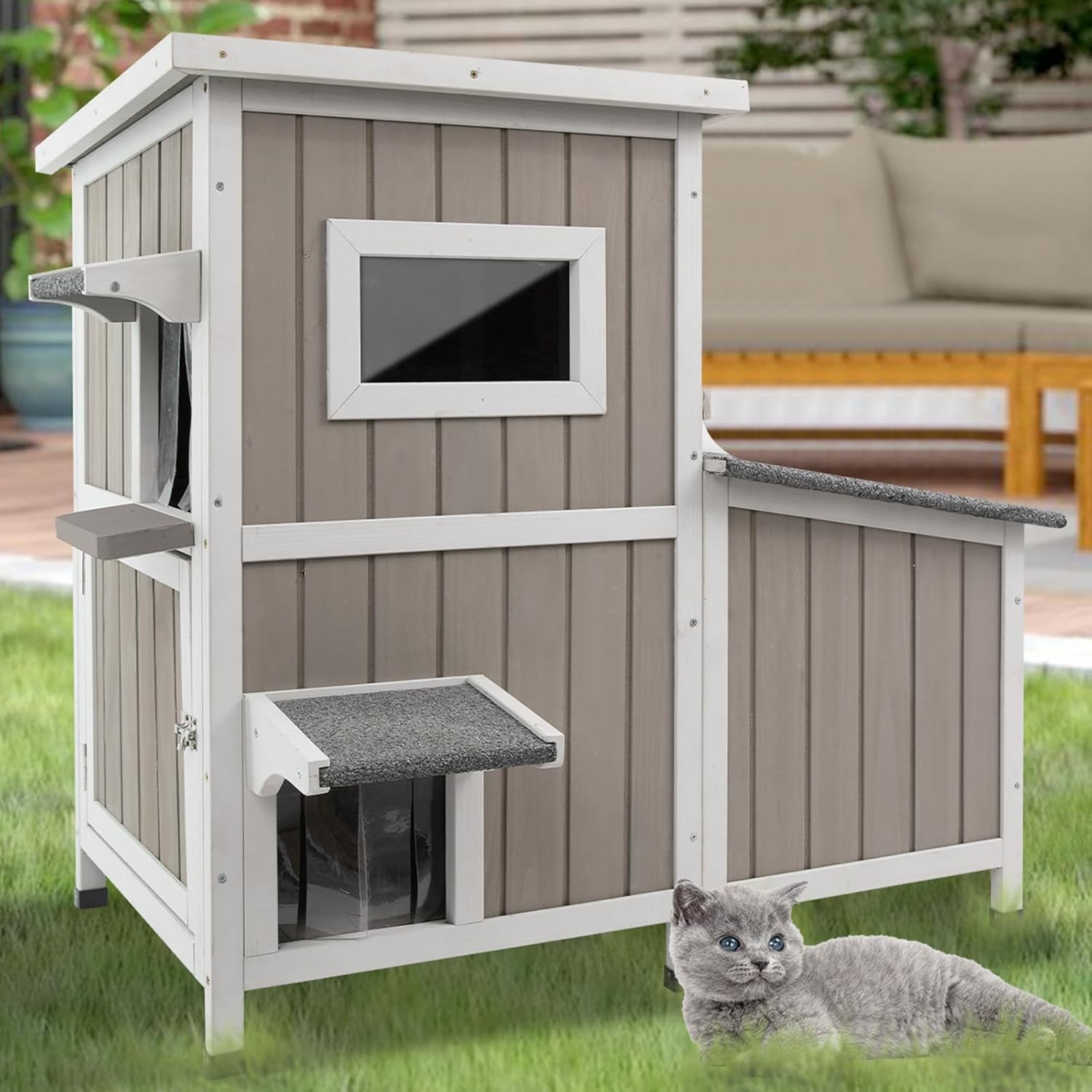 Amazon.com : Ketive Feral Cat House Outdoor Cat Shelter Weatherproof ...
