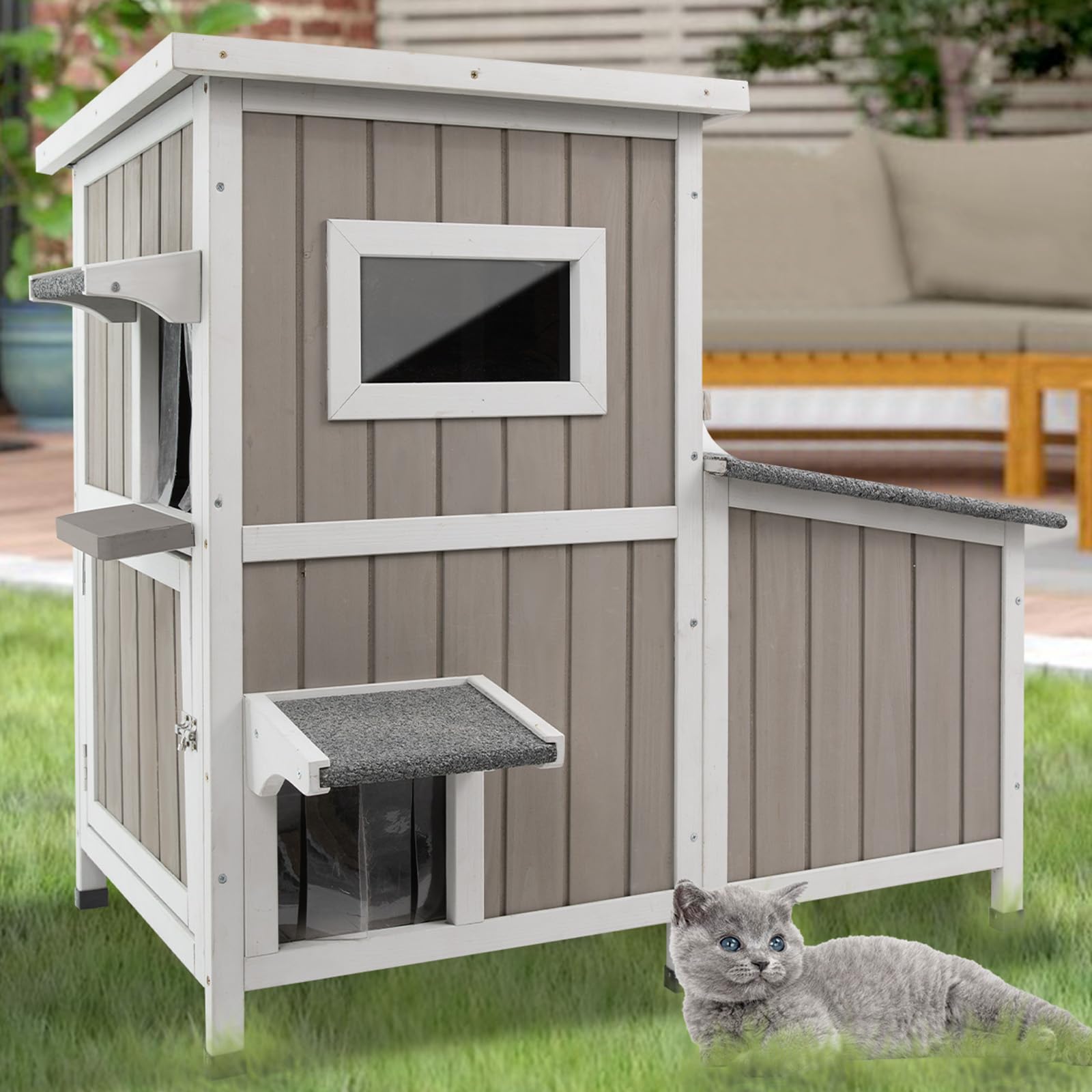 Amazon.com : Ketive Feral Cat House Outdoor Cat Shelter Weatherproof ...