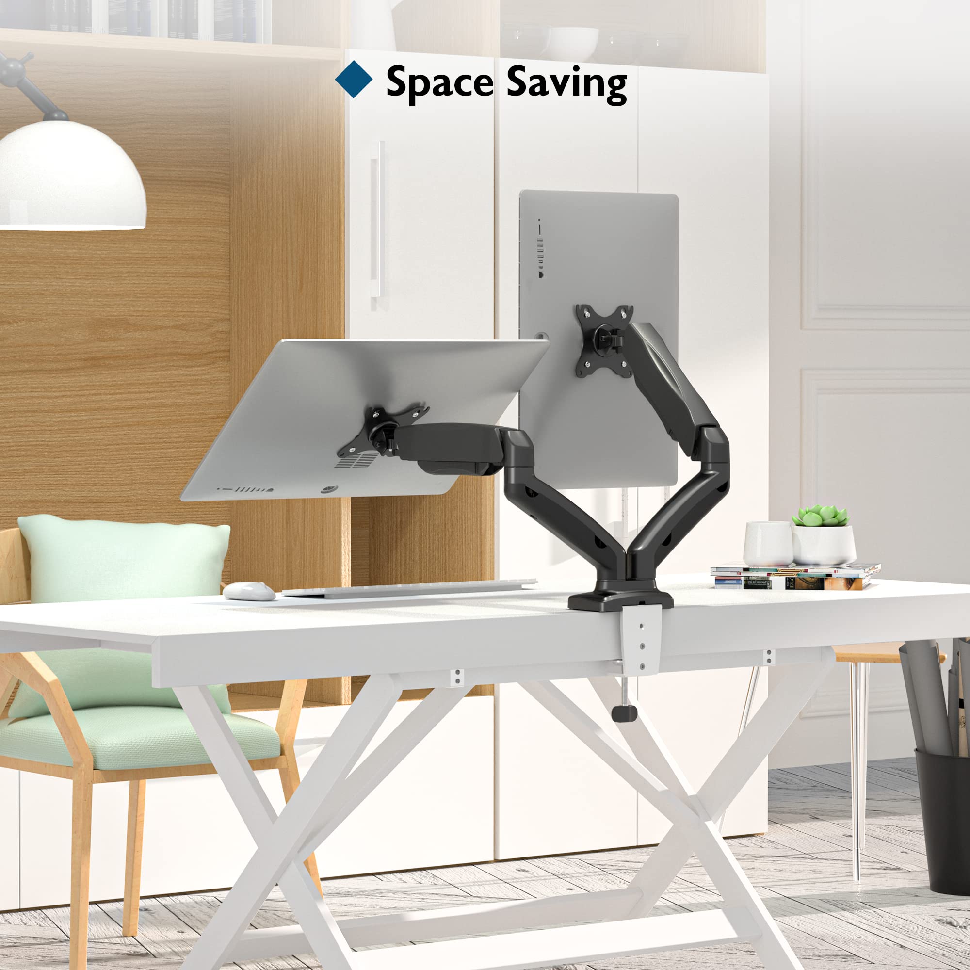 BONTEC Dual Monitor Arm for 13-32 inch LED LCD Screens, Rotatable Gas ...