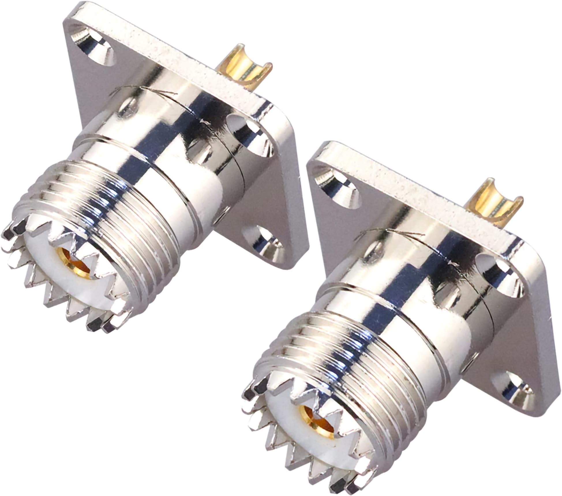 TUOLNK SMA Panel Mount Connector SMA Male Plug 4-hole Flange Chassis Solder Coax Adapter SMA ...