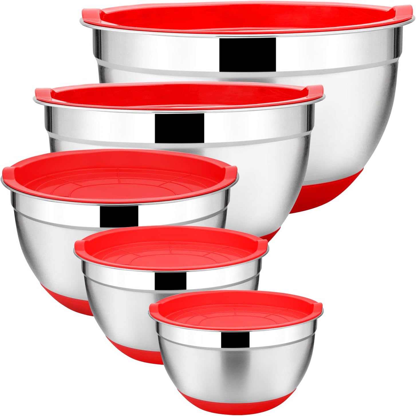 Amazon.com: Gourmet Edge Stainless Steel Mixing Bowl Set For Baking ...