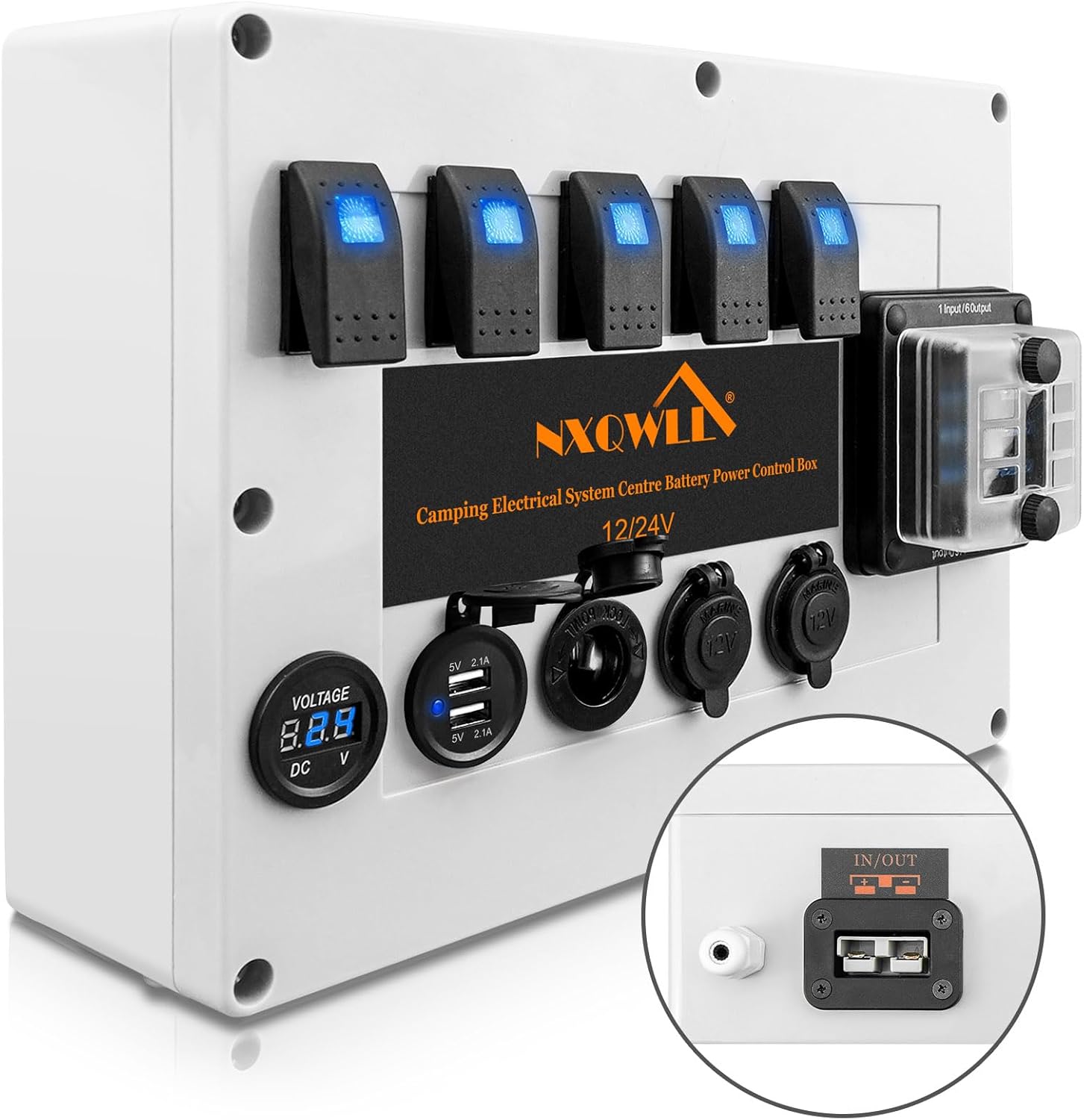 Amazon.com: 12/24V Camping Electrical System Centre Battery Power ...