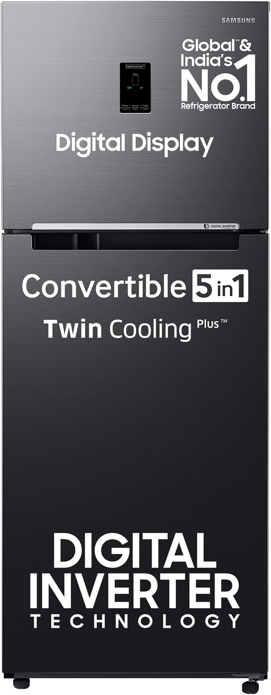 Samsung 322 L, 3 Star, Convertible 5-in-1 Digital Inverter with Display ...