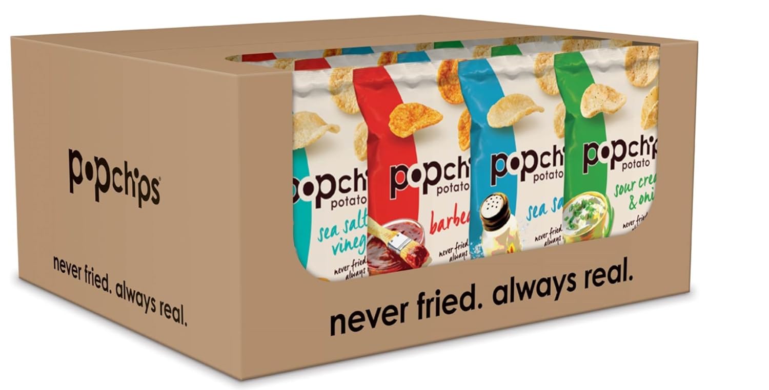 Amazon.com: Popchips Potato Chips Variety Pack 4 oz Bags (Pack of 24) 4 ...