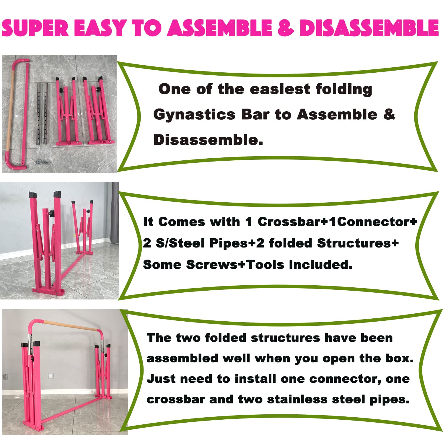 Snapklik.com : PreGymnastic No Wobble Gymnastics Bar, 6ft Long Base ...