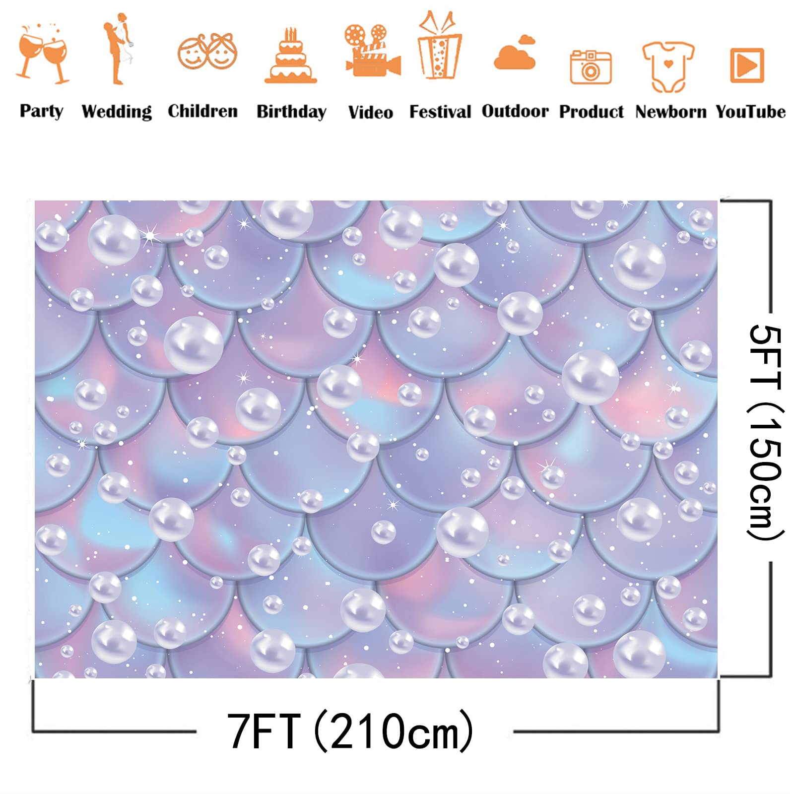 Glitter Mermaid Scales Background