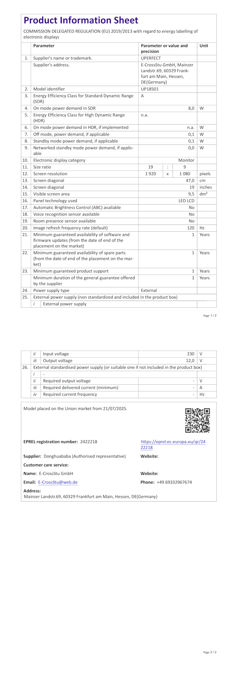 UPERFECT QLED 144Hz Portable Monitor 18" 2K Gaming Monitor QHD ...