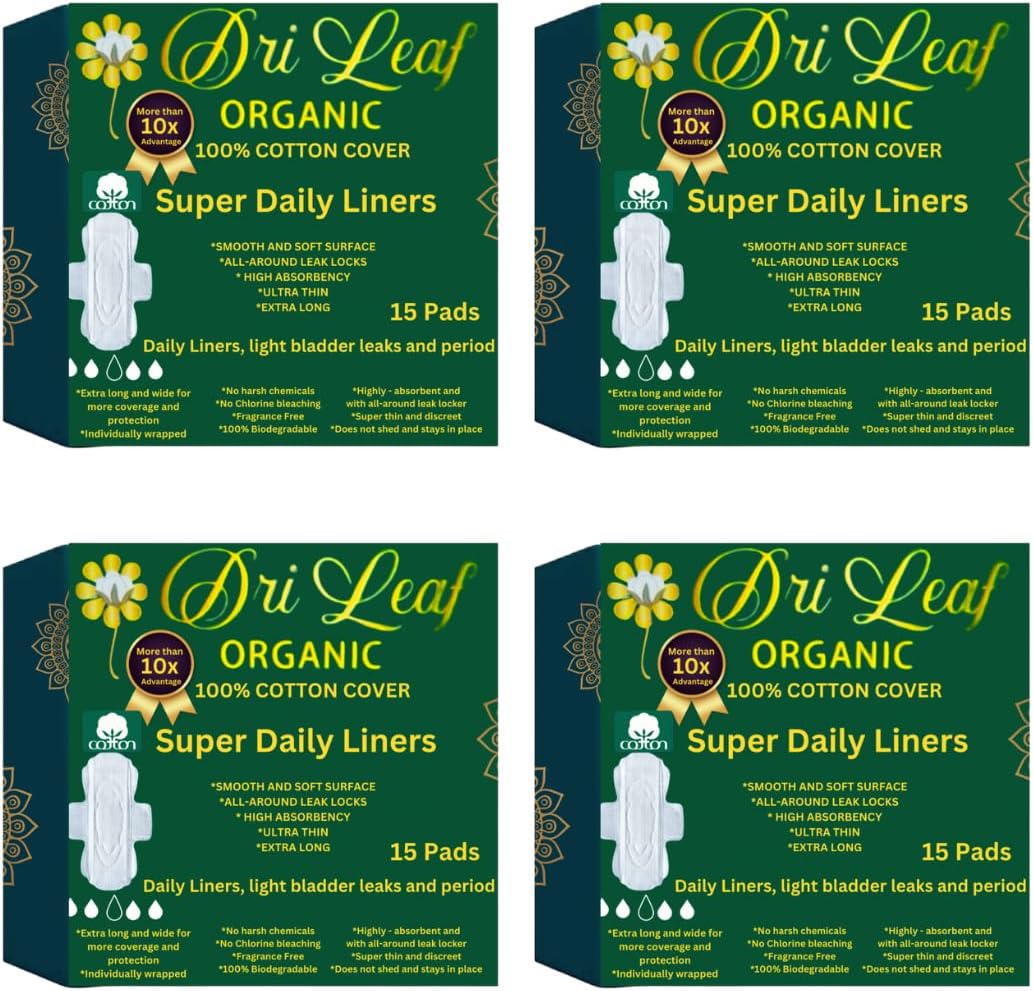 Amazon.com: Dri Leaf - Panty Liners Extra Long - 9.6in X 3.1in - 2pk ...