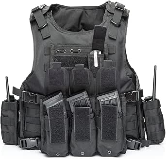 Amazon.com: YAKEDA Tactical Outdoor CS Game Vest (Black, One Size ...