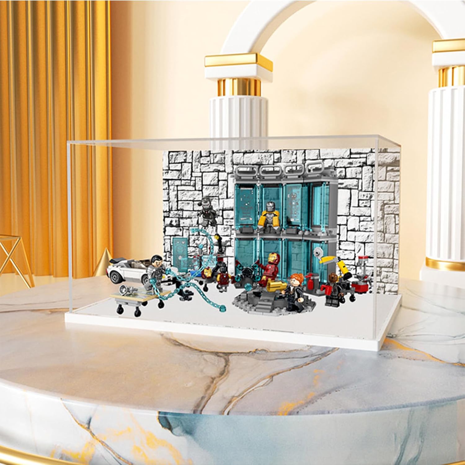 Acrylic High Base Display Box Compatible with LEGO 76216 War Armor ...