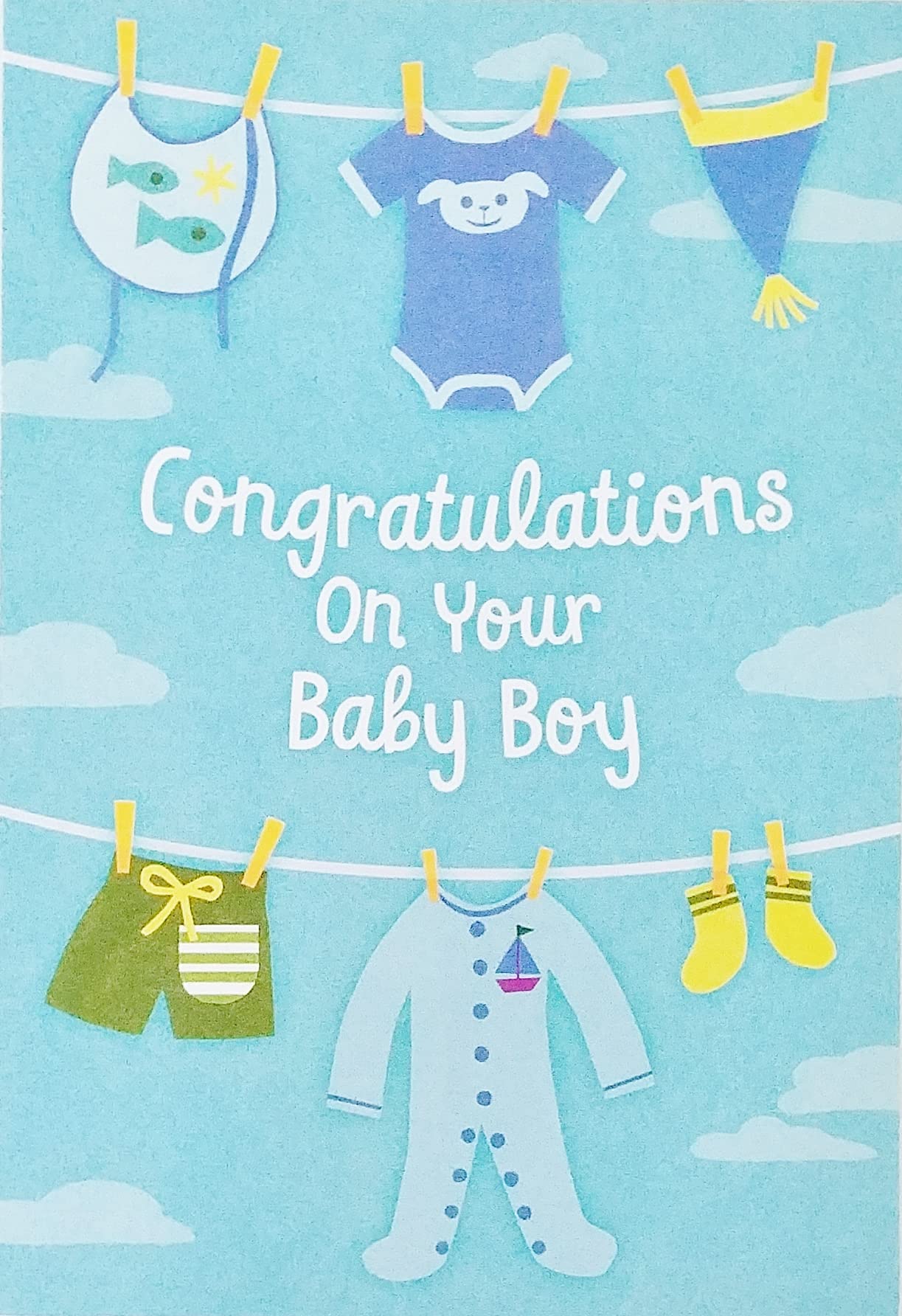 Congratulations On Your Baby Boy Birth Of Son Greeting Card ...