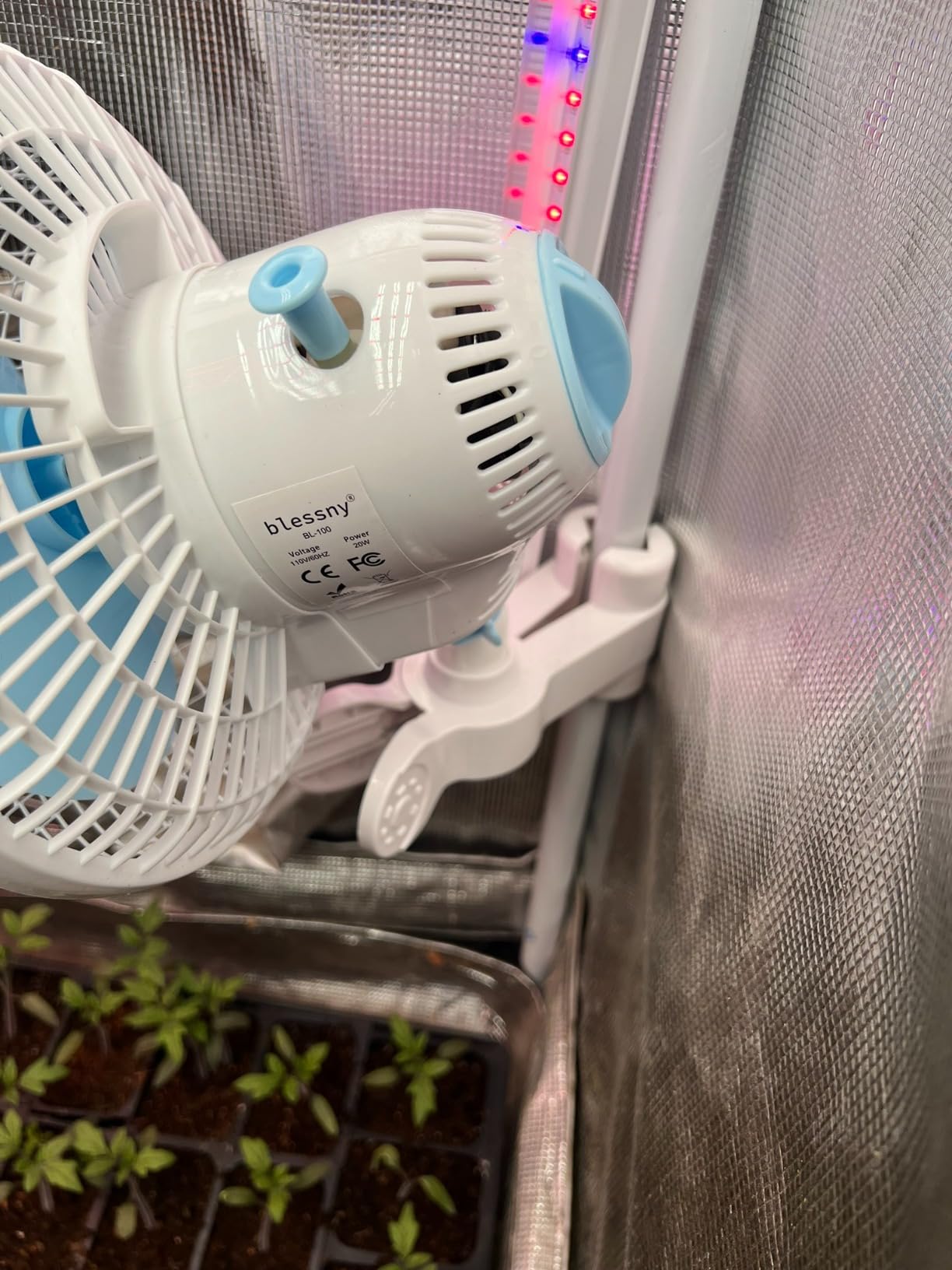 Amazon.com: blessny Oscillating Clip on Fan for Grow Tent Pole Mount ...