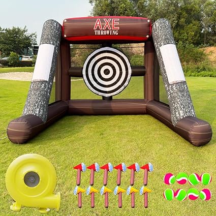Amazon.com: V-infla Inflatable Axe Throwing Game + Inflatable Ball Toss ...