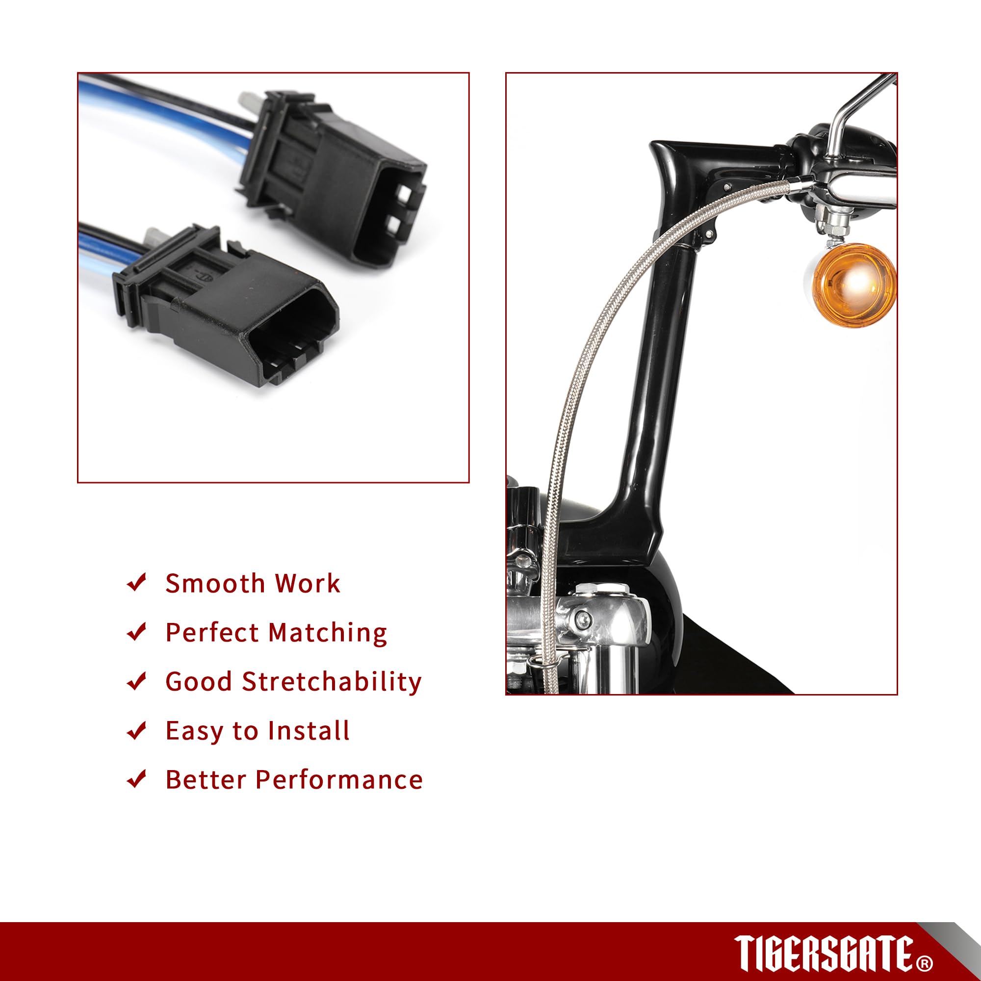Handlebar Extender TIGERSGATE 14" Softail Extended Cable Kit (CAN-Bus ...