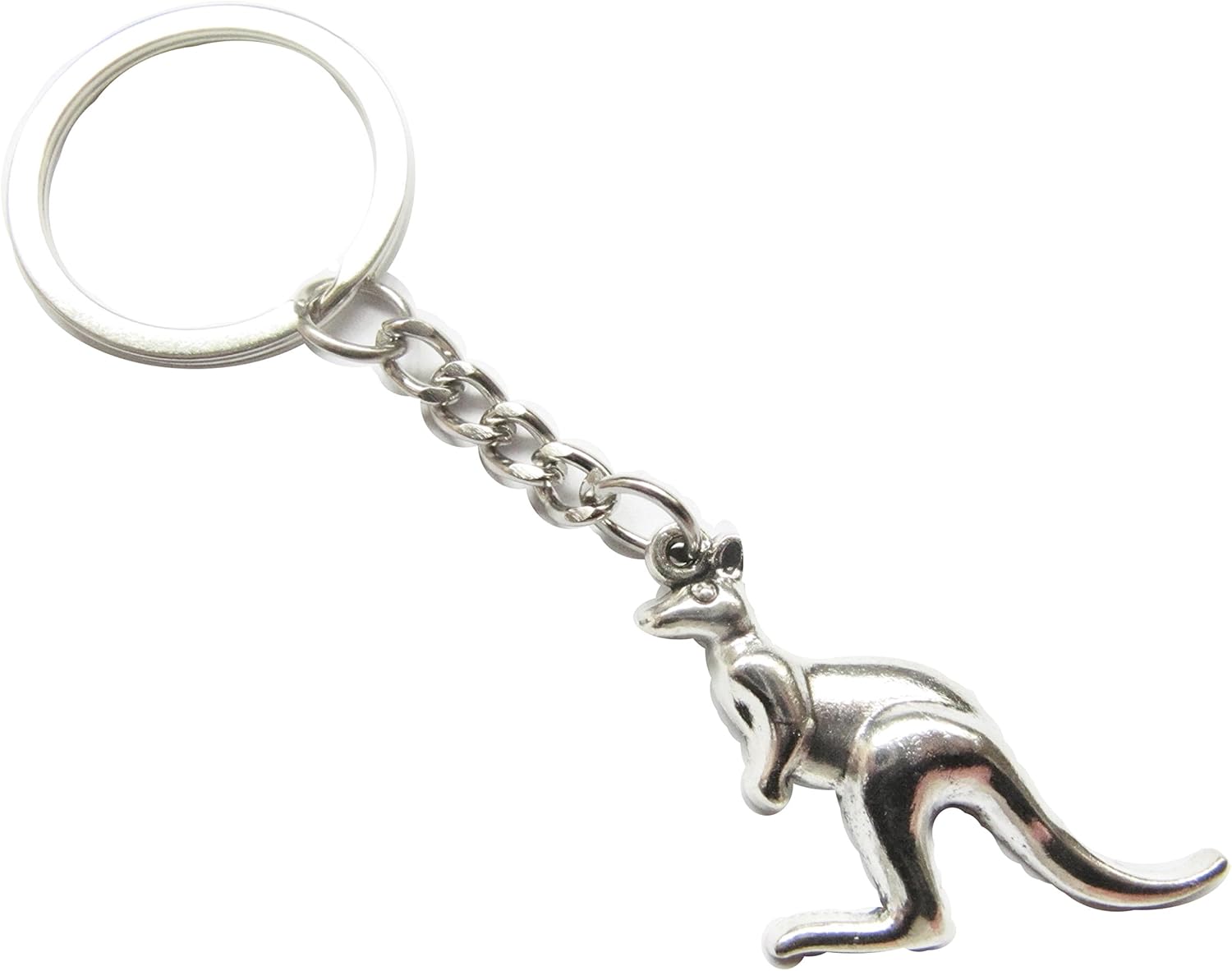 Amazon.com: Kangaroo Keychain Animal Key Ring Antique Silver Kangaroo ...