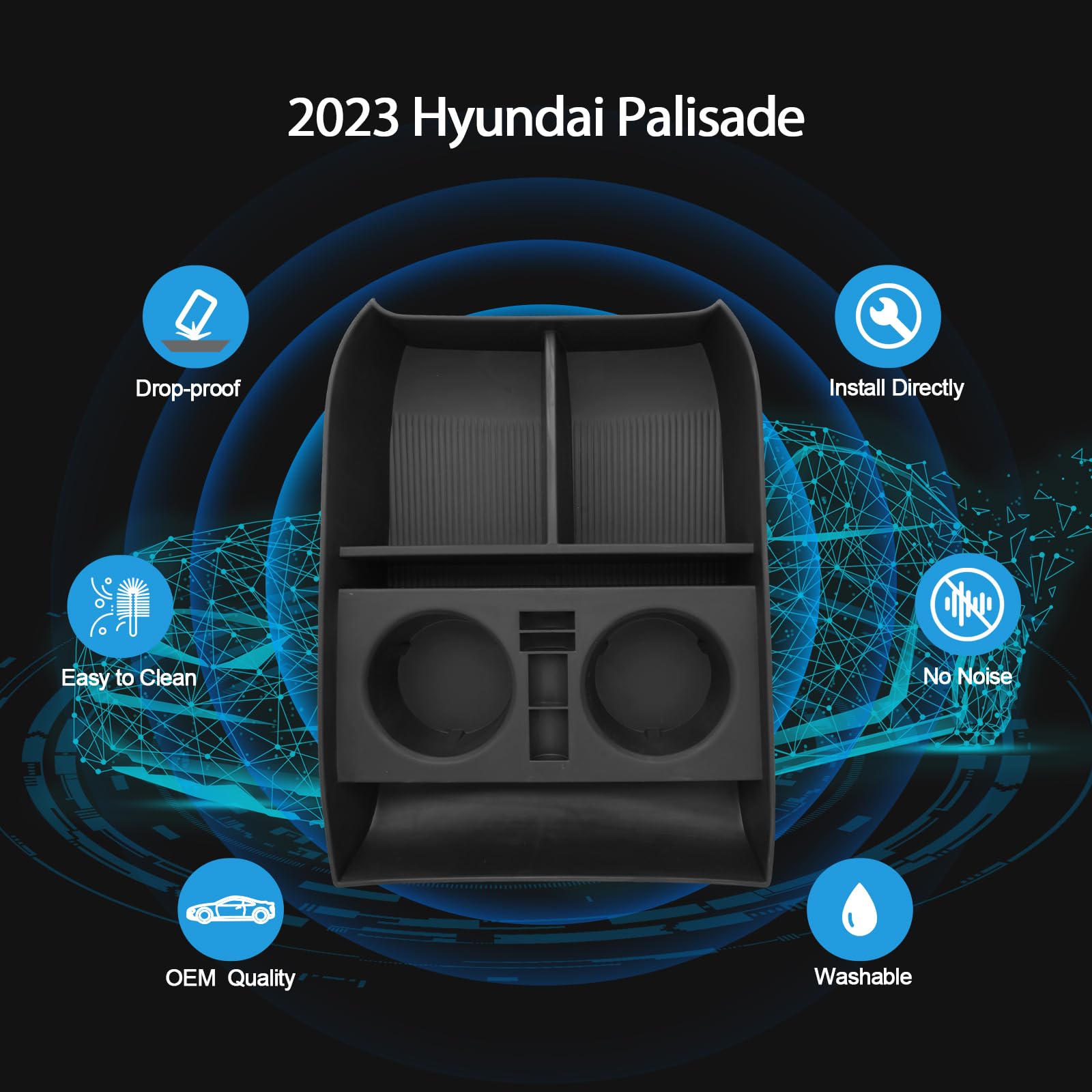 Snapklik.com : 2024 Hyundai Palisade Lower Console Organizer 2023 2024 ...
