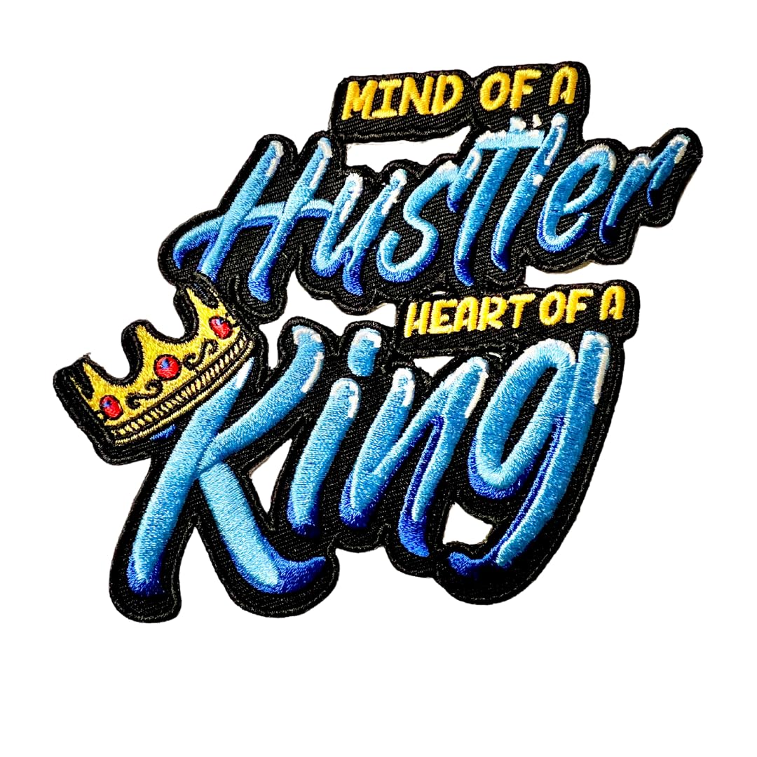 Amazon.com: Patch Party Patch, Mind of a Hustler, Heart of a King" Jacket Patch, Iron-on ...