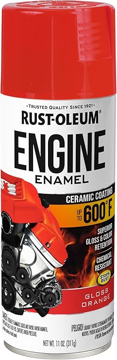 Rust-Oleum 363570 Engine Enamel Spray Paint, 11 oz, Gloss Orange ...