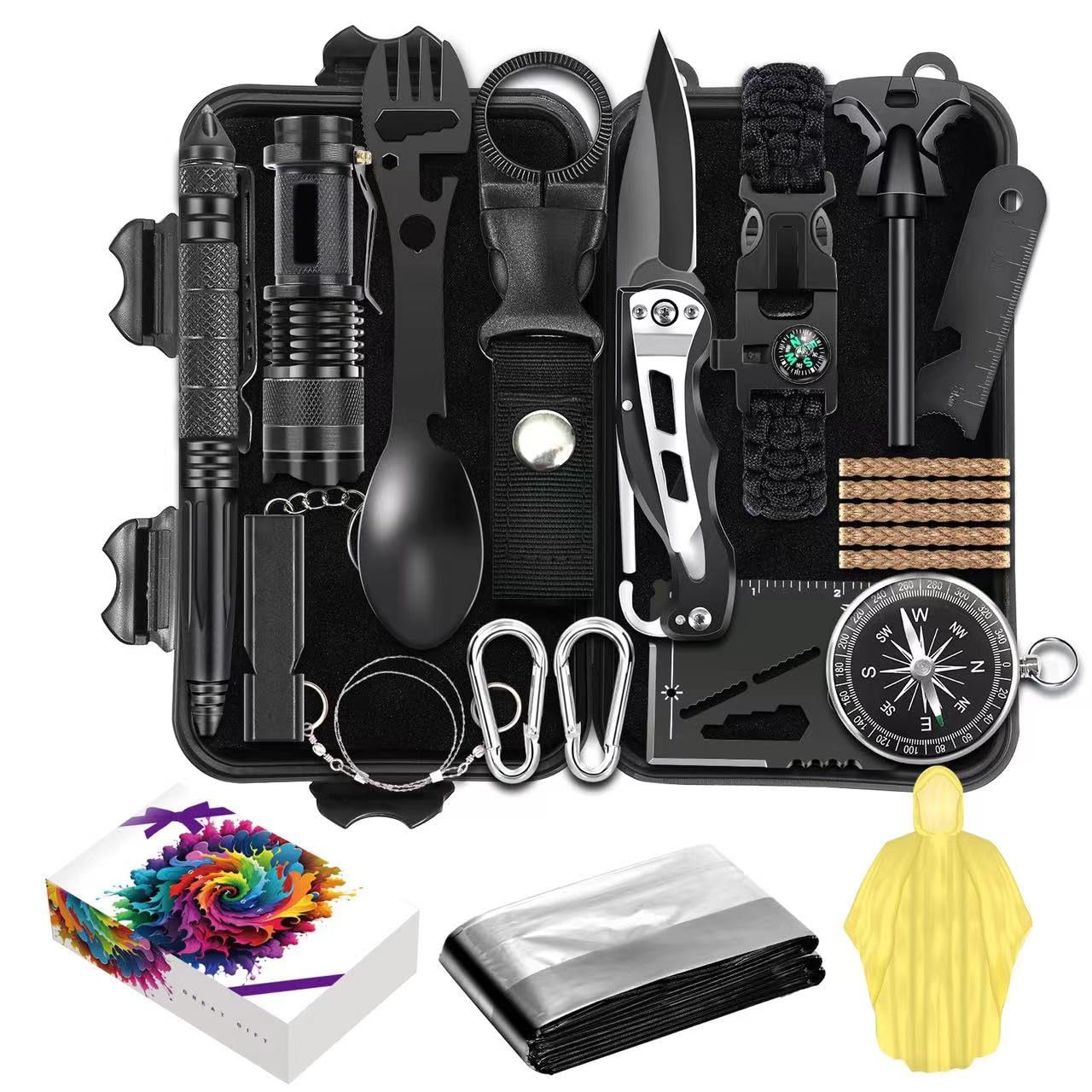 Amazon.com: Survival kit,16 in 1 Professional Survival Gear Tool kit ...