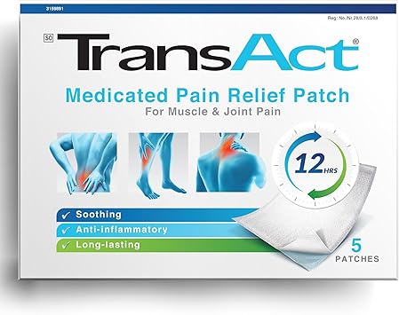 Transact 5s Pain Relief Patches, Medicated, Muscle Care, For Muscle ...
