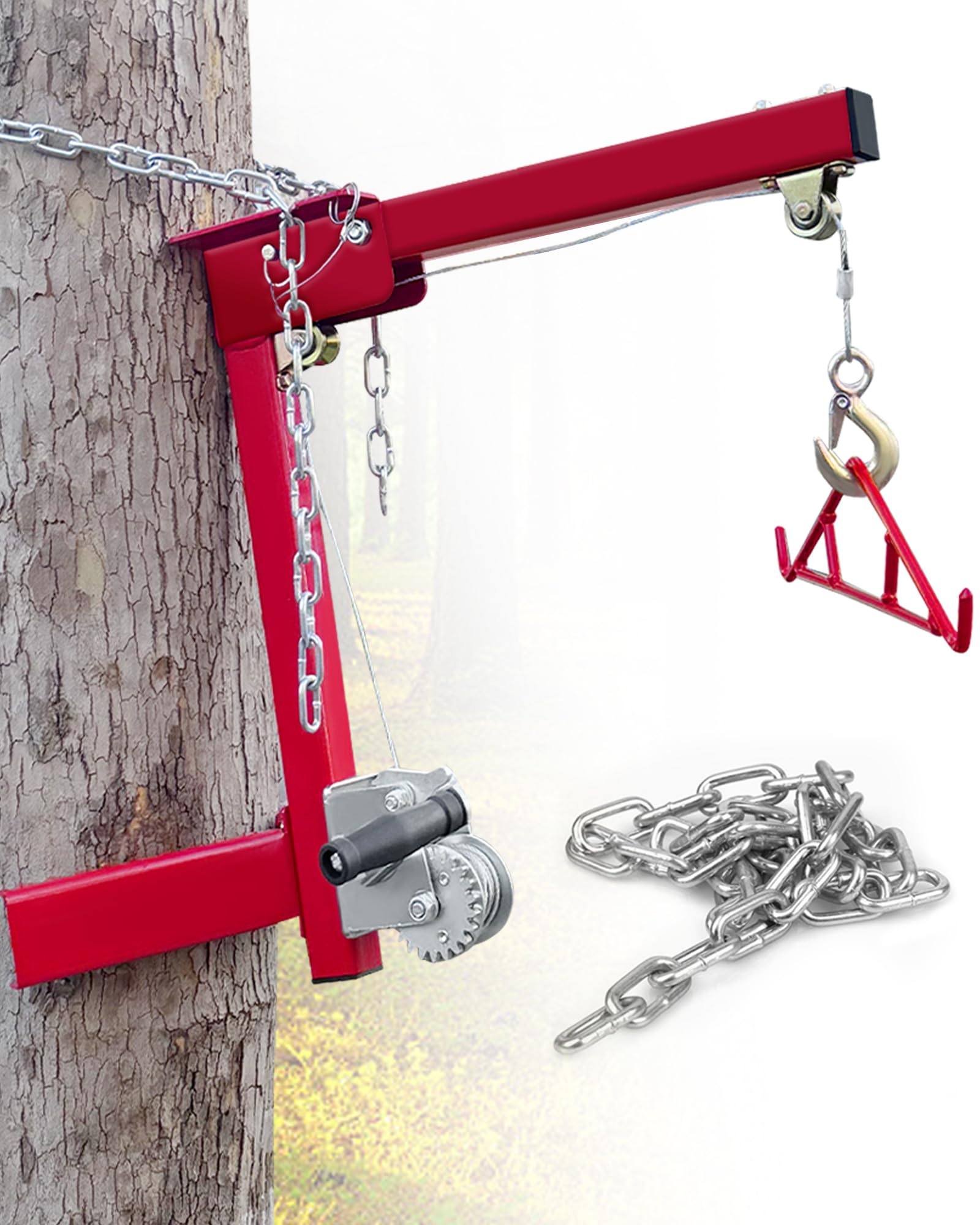 Snapklik.com : Tree Mounted Deer Hoist, 300LBS Hunting Game Hanger ...