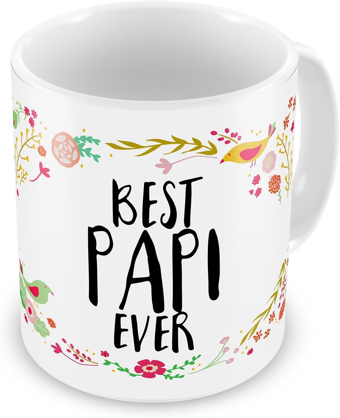 Amazon.com: Coffee Mug Happy Floral Border Papi - NEONBLOND : Home ...