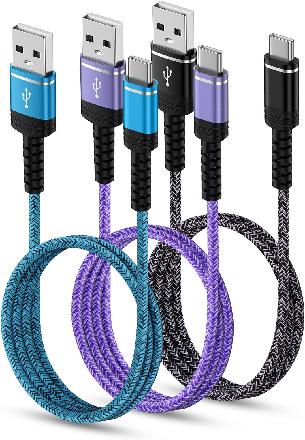 Amazon.com: USB C Charger Cable Fast Charging 3 Pack 3ft for Samsung ...