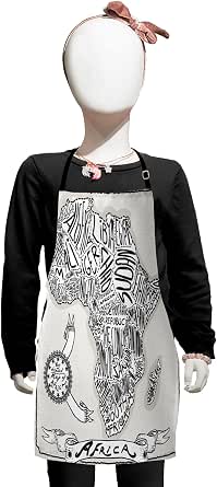 Amazon.com: Lunarable Sketchy Apron, Illustration of a Vintage Africa ...