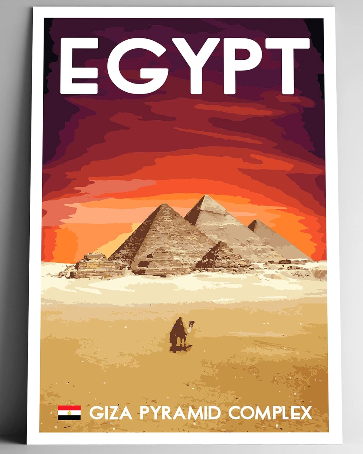 Amazon.com: Egypt Giza Pyramid Complex Vintage-Style Travel Poster ...